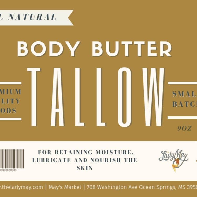 Tallow Body Butter, All Natural Grass Fed Beef Tallow Moisturizer with ...